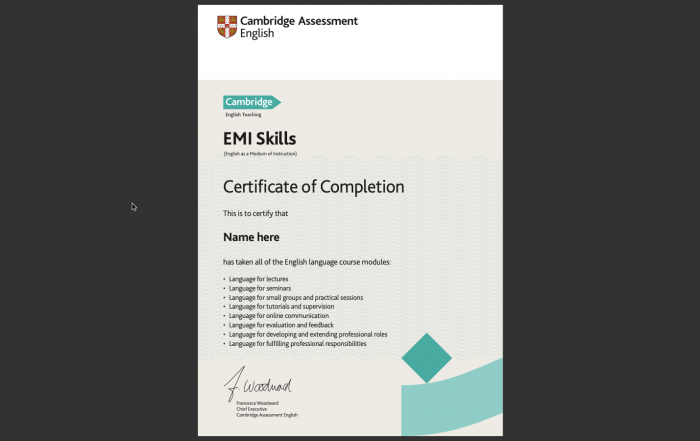 Certificate in EMI Skills – GPEX Central